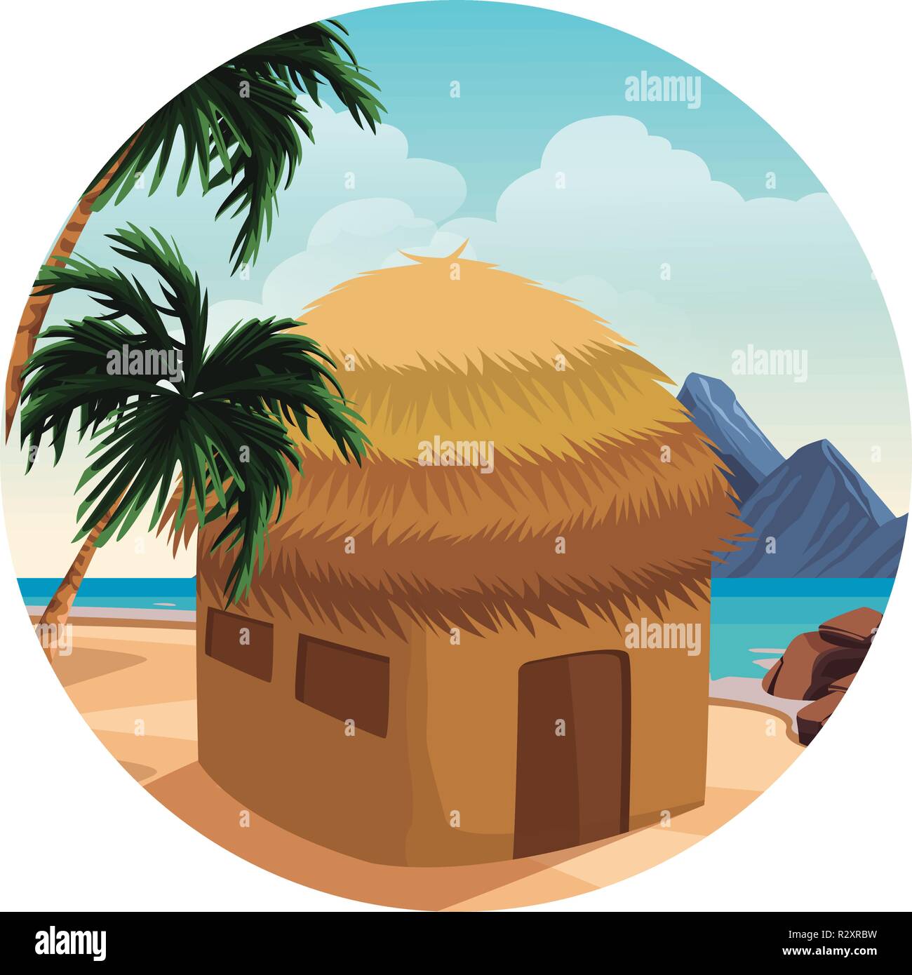 Straw island Stock Vector Images - Alamy