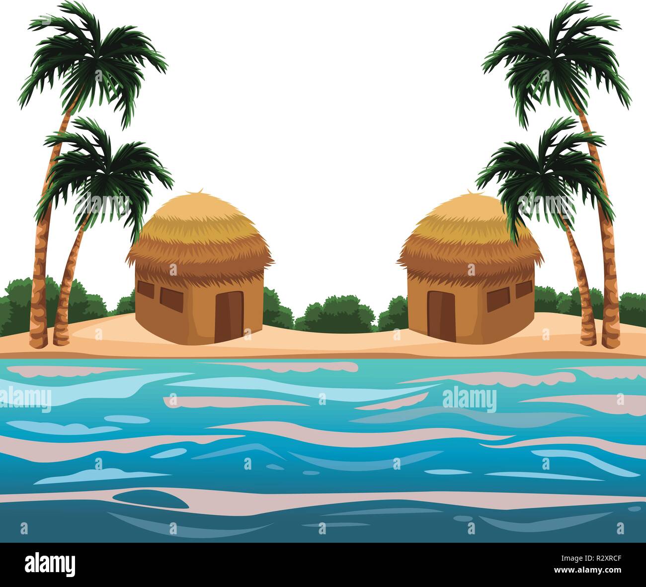 Straw island Stock Vector Images - Alamy