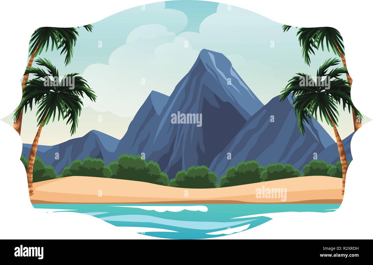 Beach and island scenery Stock Vector Image & Art - Alamy
