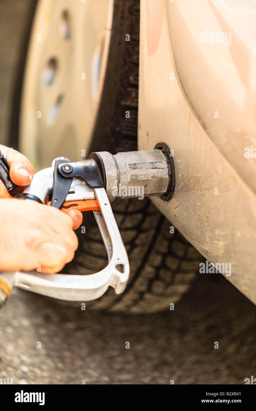 Car filling up lpg gas hi-res stock photography and images - Alamy