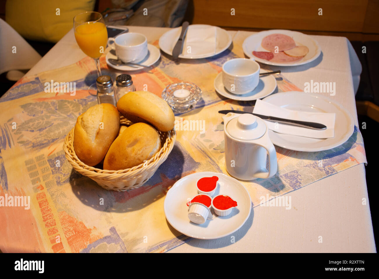 Breakfast food german style for travelers customer people eating and ...