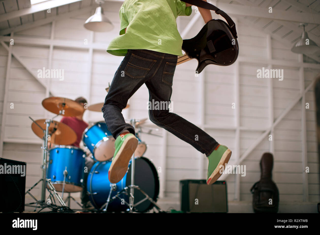Friends playing musical instruments together Stock Photo - Alamy
