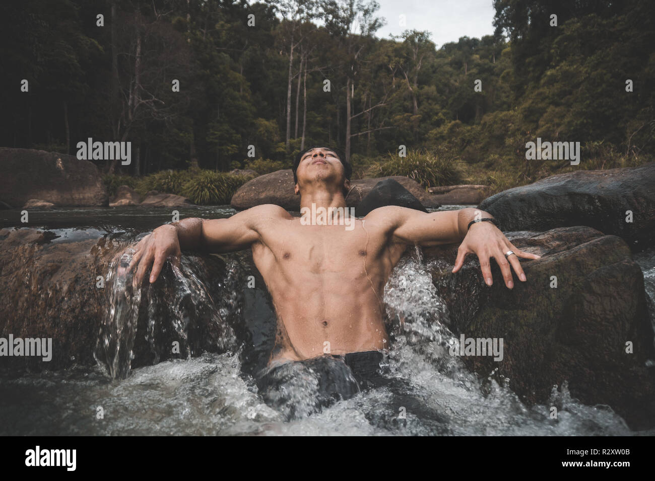 Man chilling forest hi-res stock photography and images - Alamy