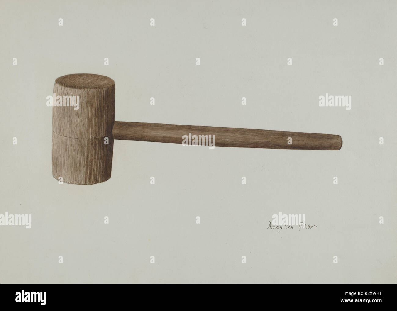 Gavel. Dated: c. 1940. Dimensions: overall: 24.4 x 35.9 cm (9 5/8 x 14 ...