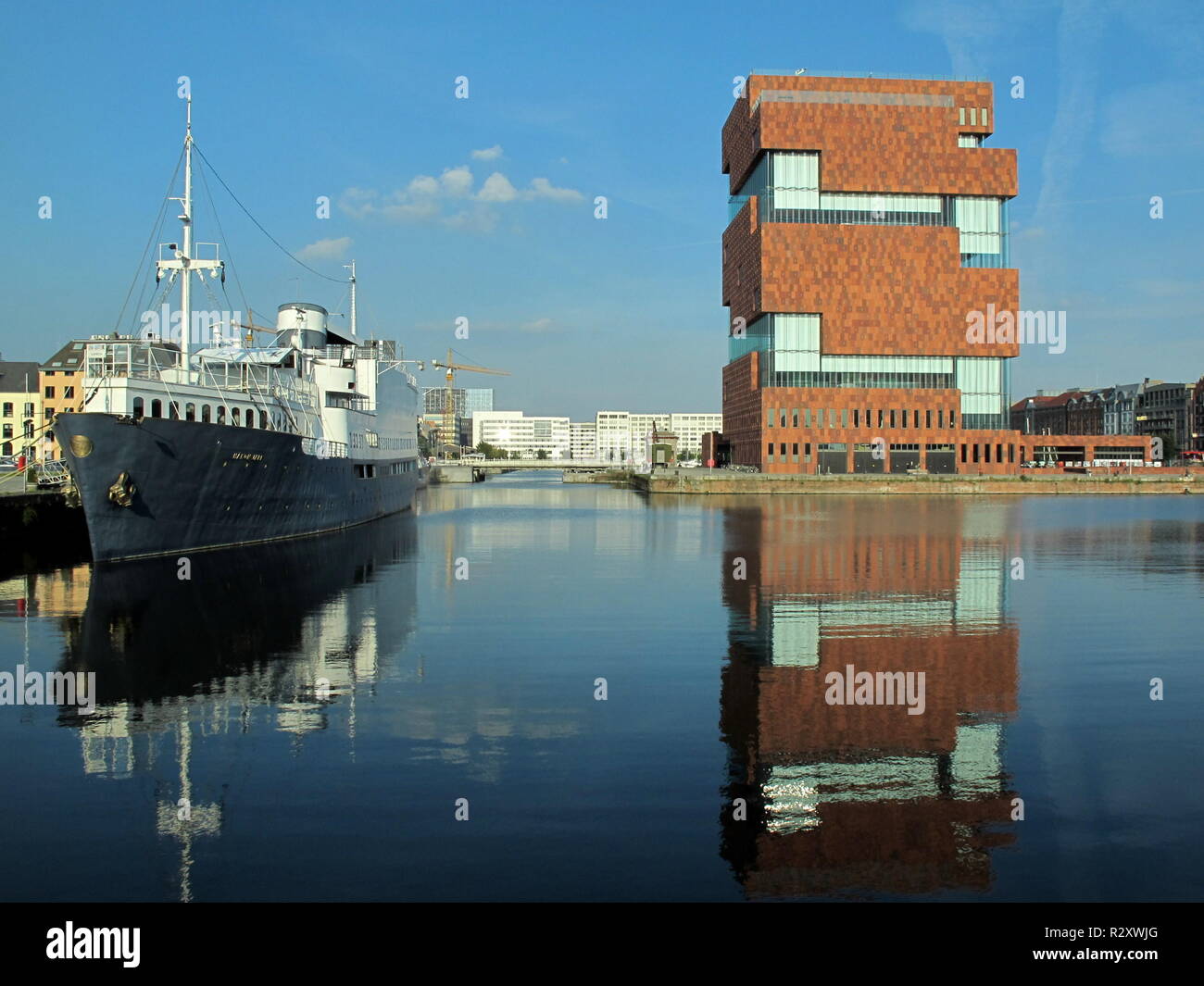 new museum building mas in antwerp Stock Photo - Alamy