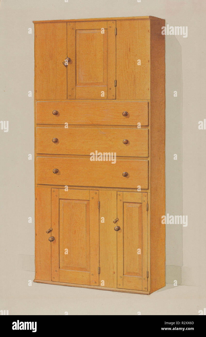 Shaker Cupboard with Drawers. Dated: c. 1936. Dimensions: Original IAD ...