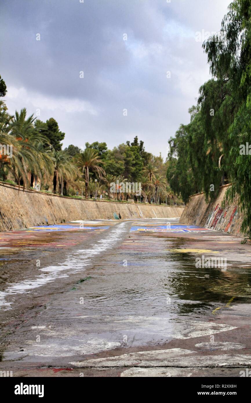 Landscape of the hillside of the Vinalopo River in Elche with its ...