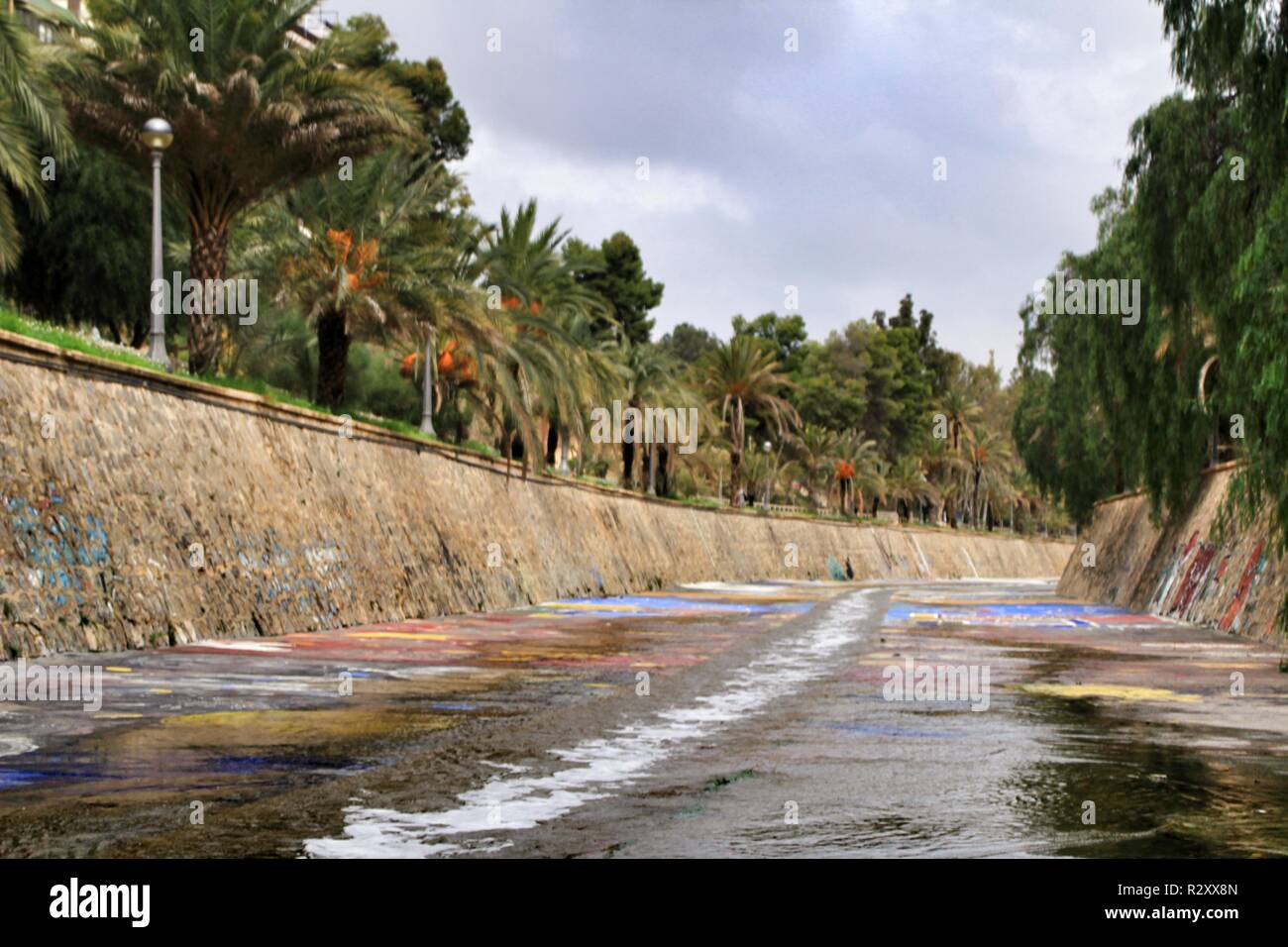 Landscape of the hillside of the Vinalopo River in Elche with its ...