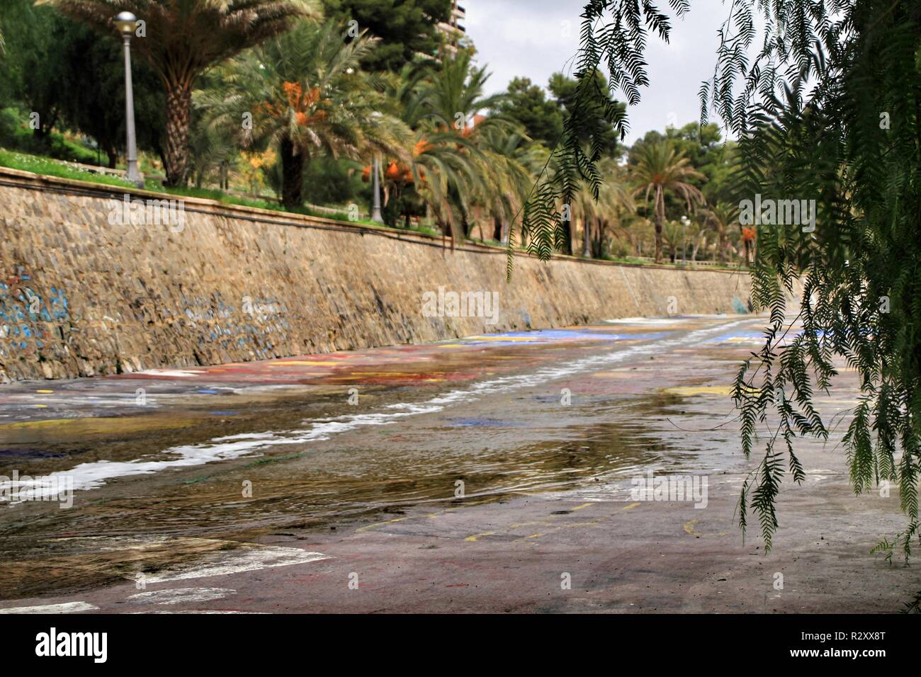 Landscape of the hillside of the Vinalopo River in Elche with its ...