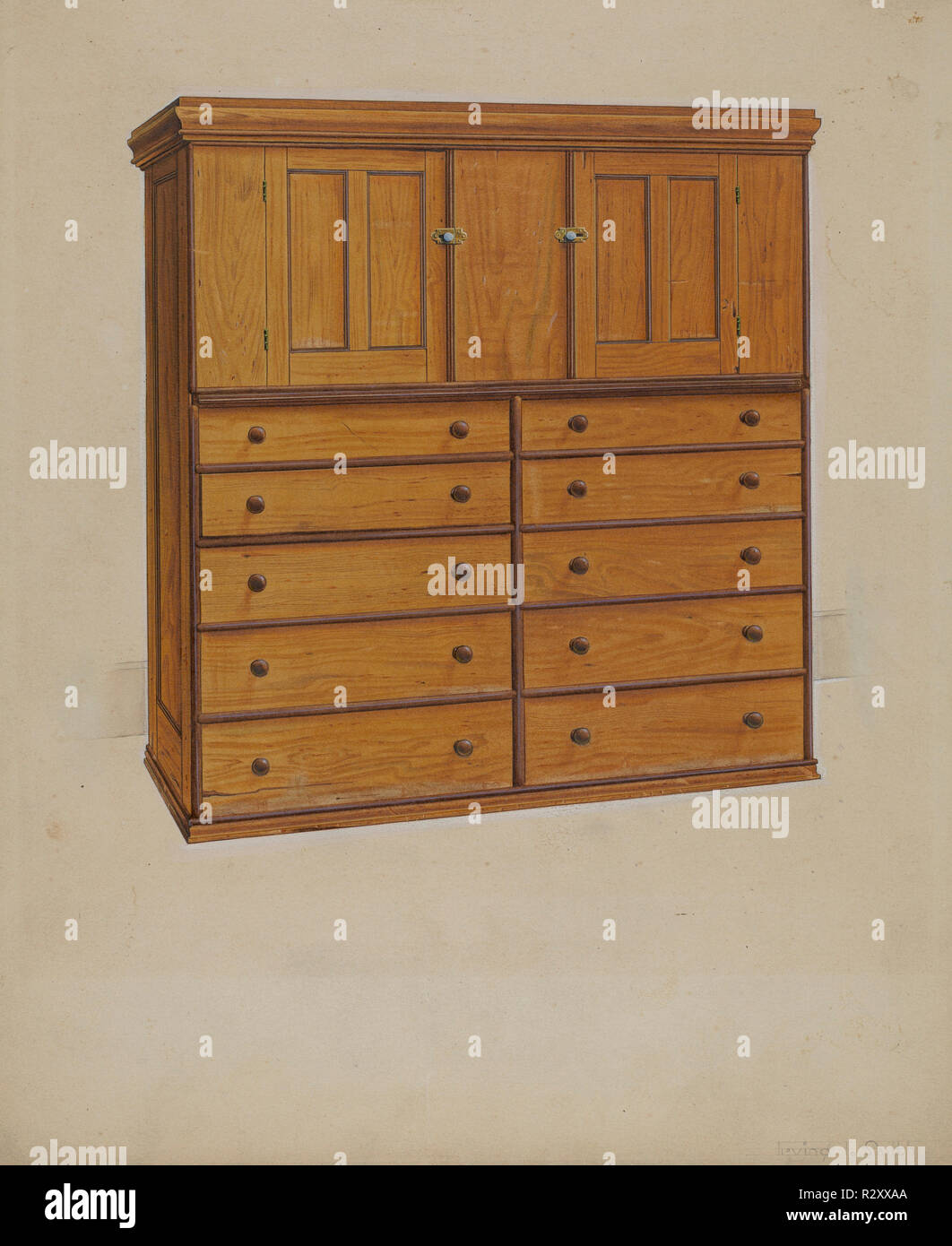 Shaker Cabinet. Dated: c. 1937. Dimensions: overall: 30.6 x 24.2 cm (12 ...