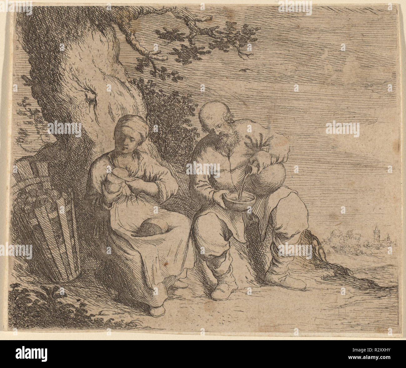 Peasant Couple Sitting under a Tree. Dated: c. 1630/1660. Dimensions ...