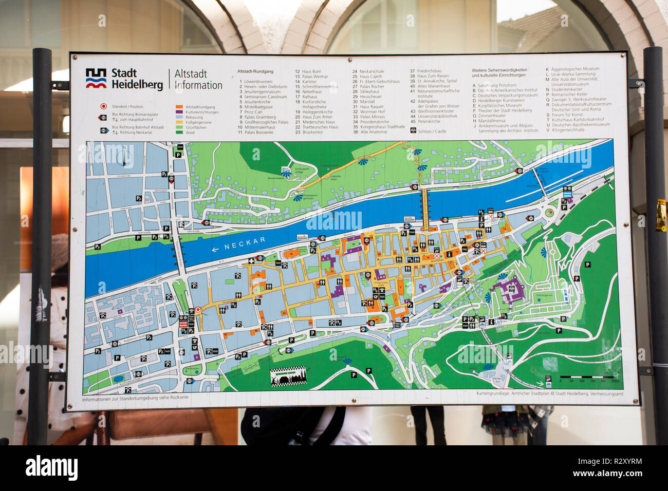 Map of landmarks of heidelberger old town for travelers people looking ...