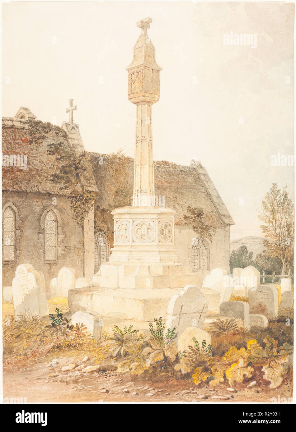 Monument in a Church Cemetery. Dated: 1816. Dimensions: overall: 36.2 x ...