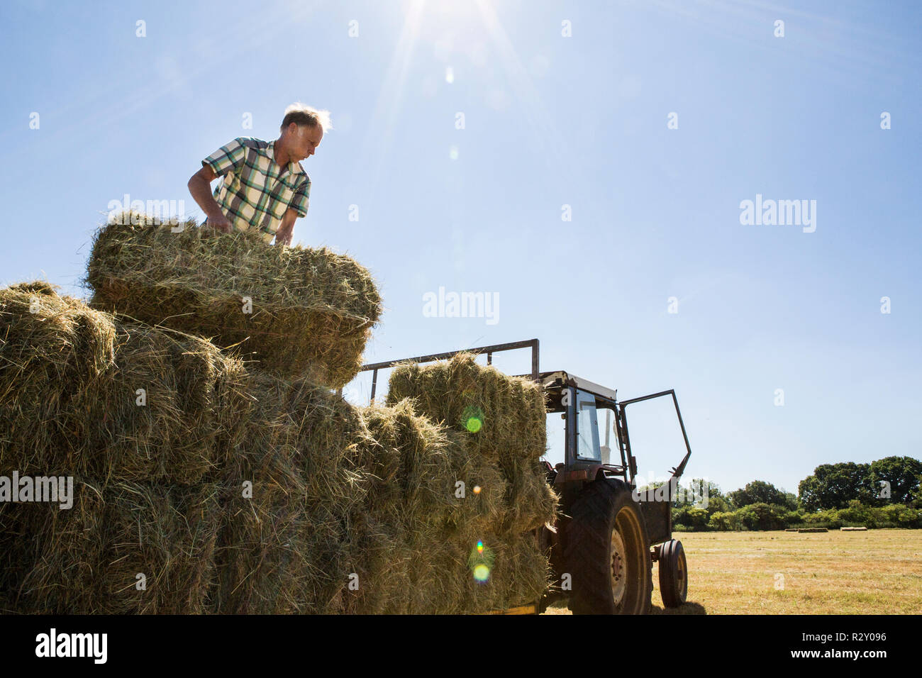 Stacking hay england hi-res stock photography and images - Alamy