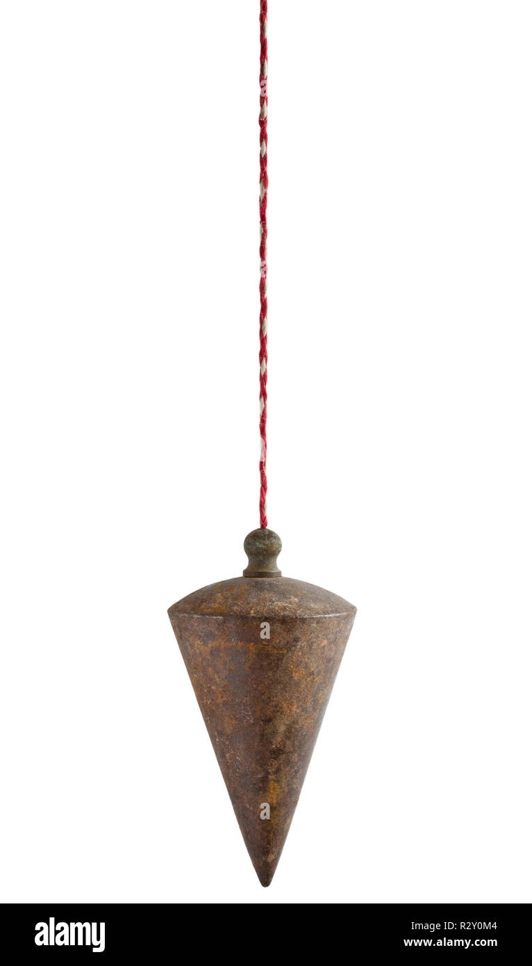 plumb bob on white background Stock Photo - Alamy