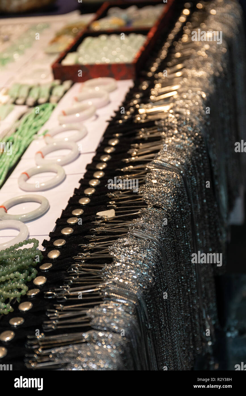 Jewlery for sale at the Jianguo Holiday Jade Market in Taipei, Taiwan ...