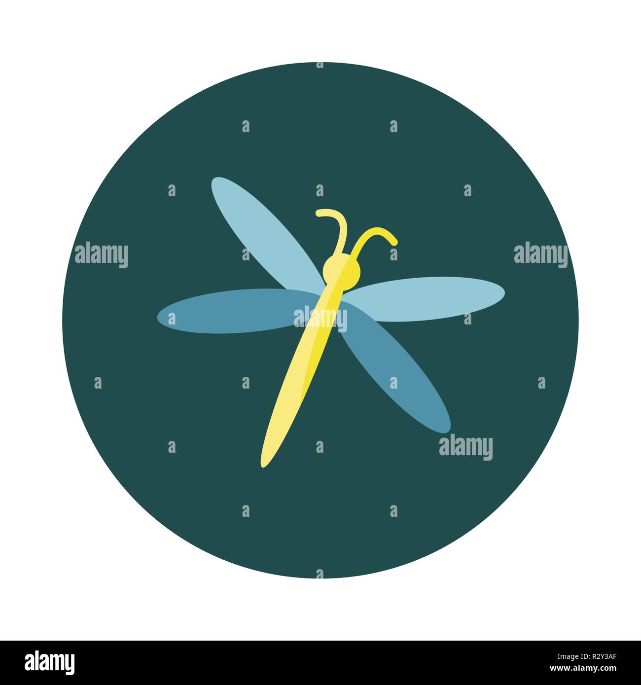 Flat Dragonfly on white background Stock Vector Image & Art - Alamy