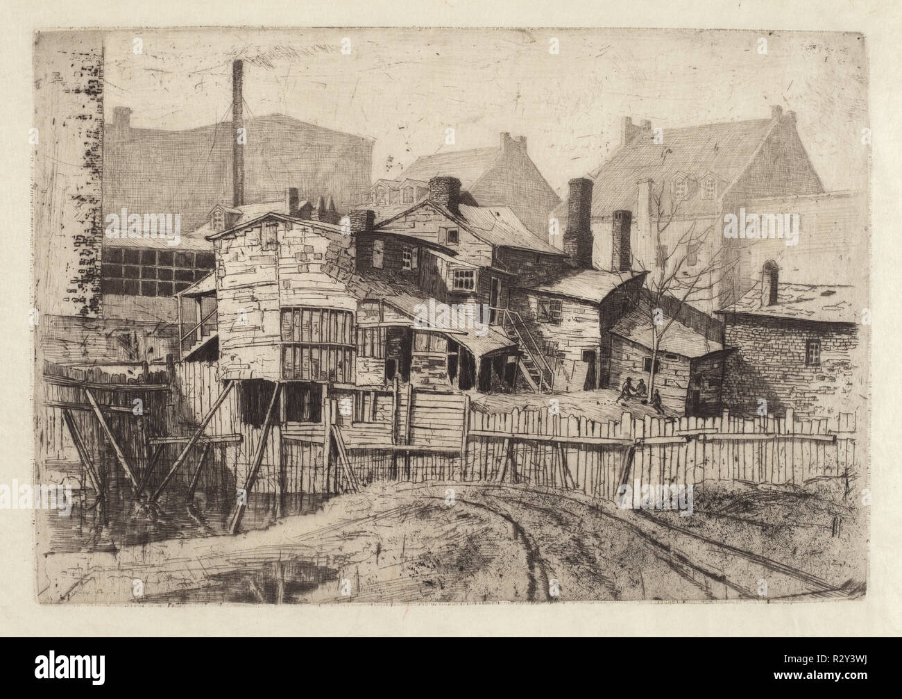 Untitled (Wooden House in City). Dated: 1880s. Dimensions: image: 207 x ...