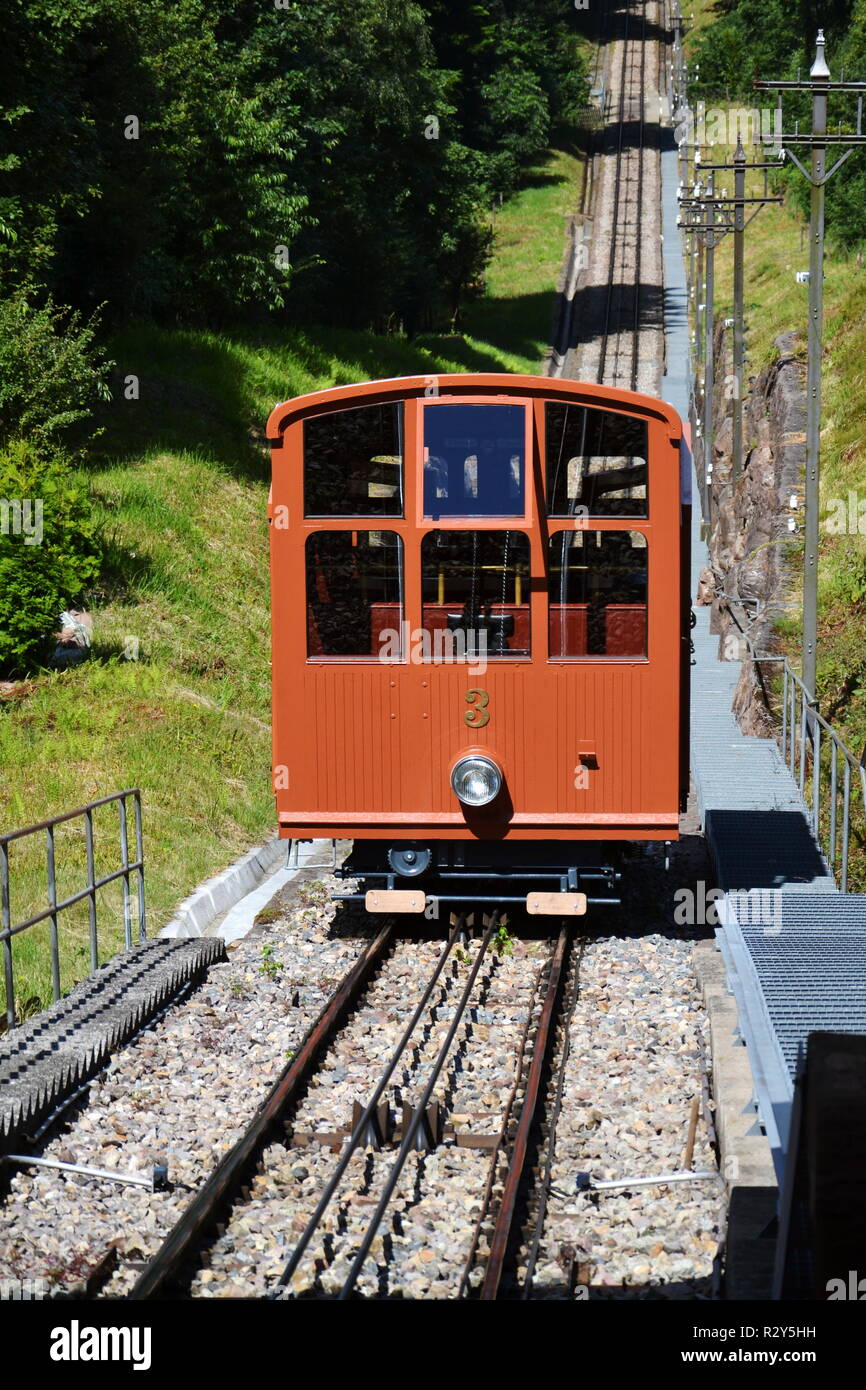Heidelberg mountain railway funicular at upper station, Baden ...