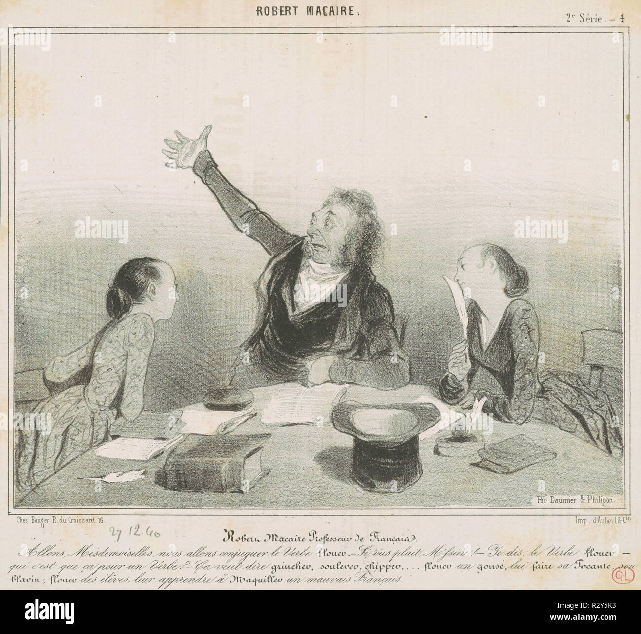Robert Macaire professeur de français. Dated: 19th century. Medium ...