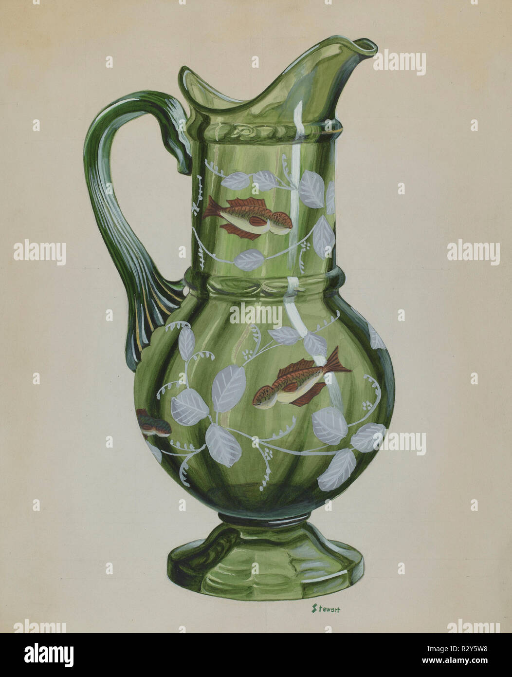 Green Pitcher. Dated: c. 1937. Medium: watercolor, graphite, and ...