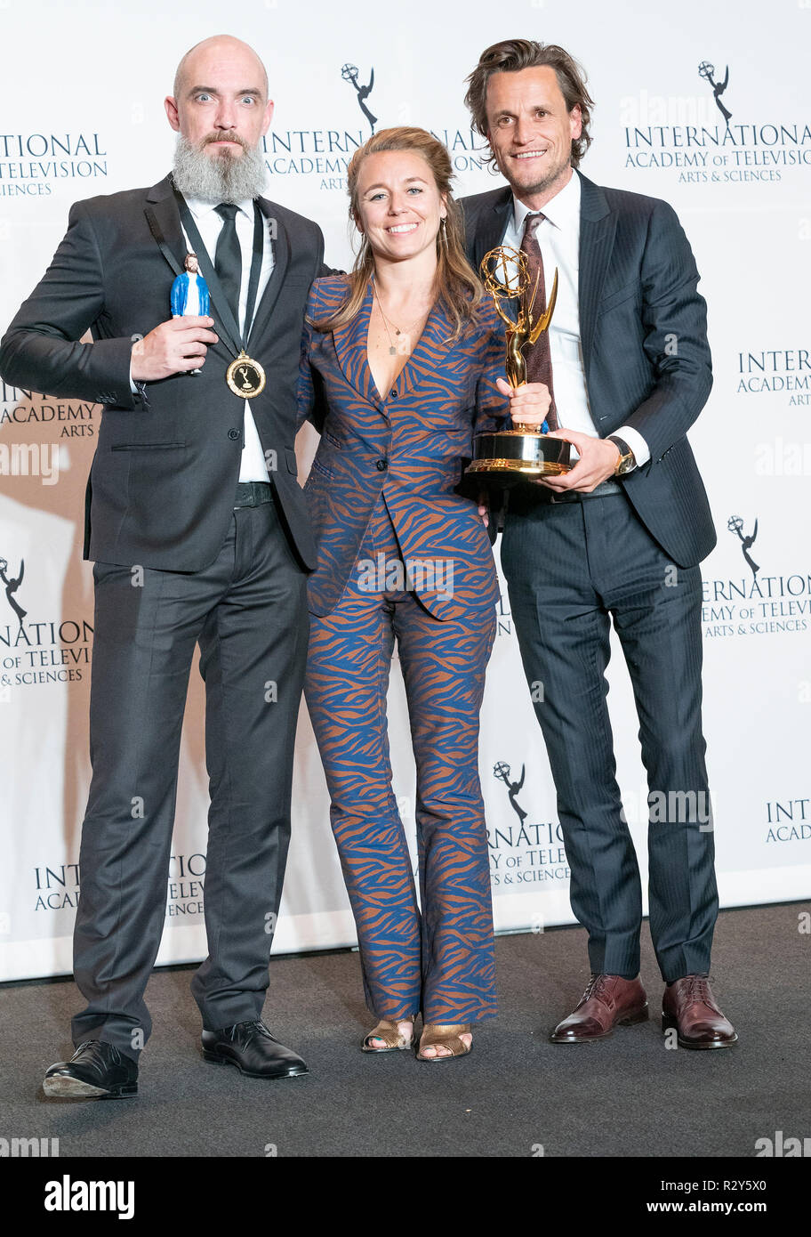 New York, United States. 19th Nov, 2018. Sofie Peeters (C) and Tim Van ...