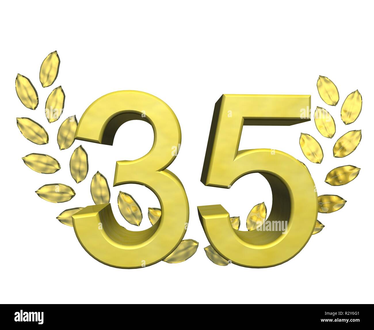 3d number 35 gold Cut Out Stock Images & Pictures - Alamy