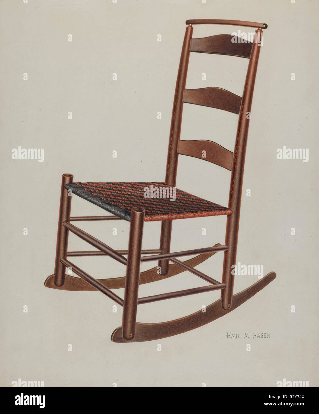 Shaker Chair. Dated: c. 1938. Medium: watercolor, graphite, and colored ...