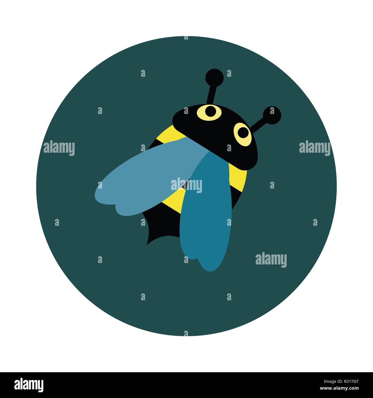 Flat Bumblebee on white background Stock Vector Image & Art - Alamy