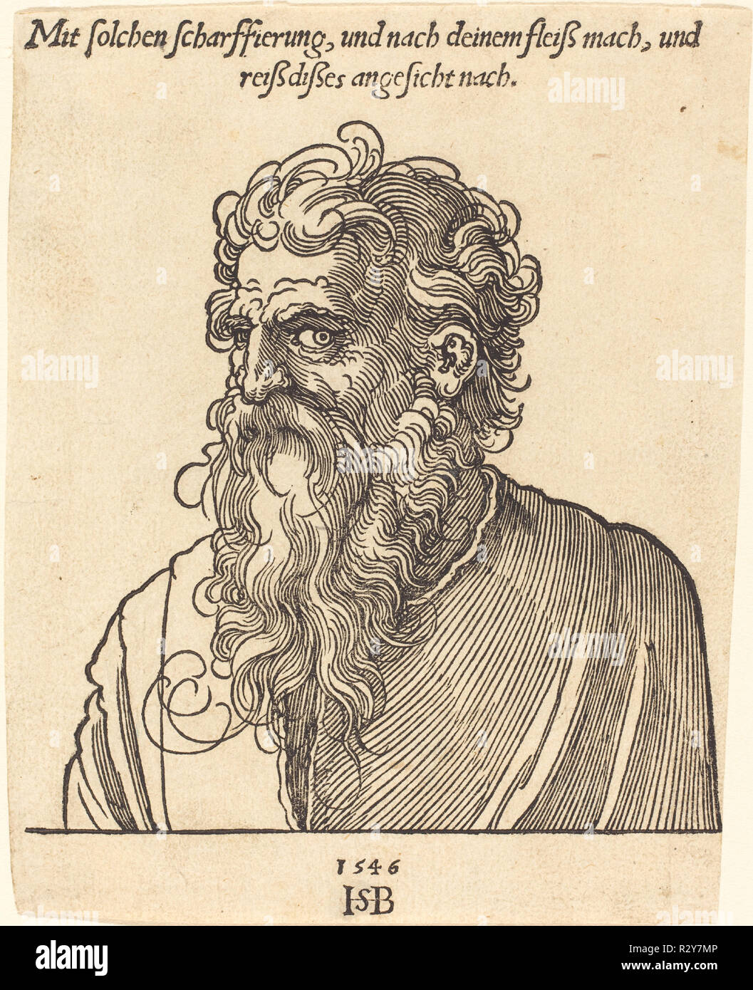 Portrait of an Elderly Man Facing Left. Medium: woodcut. Museum ...