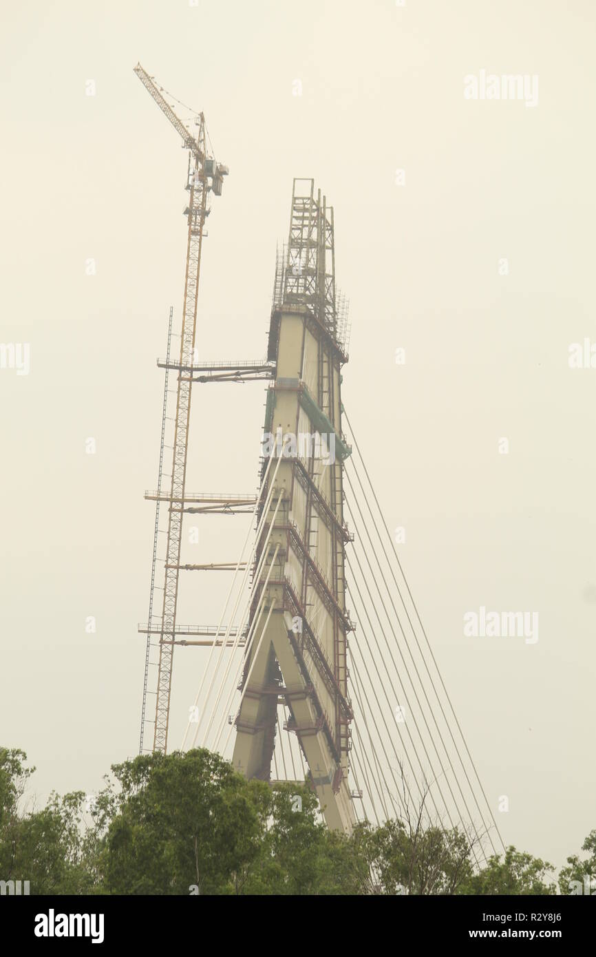 Delhi signature bridge hi-res stock photography and images - Alamy