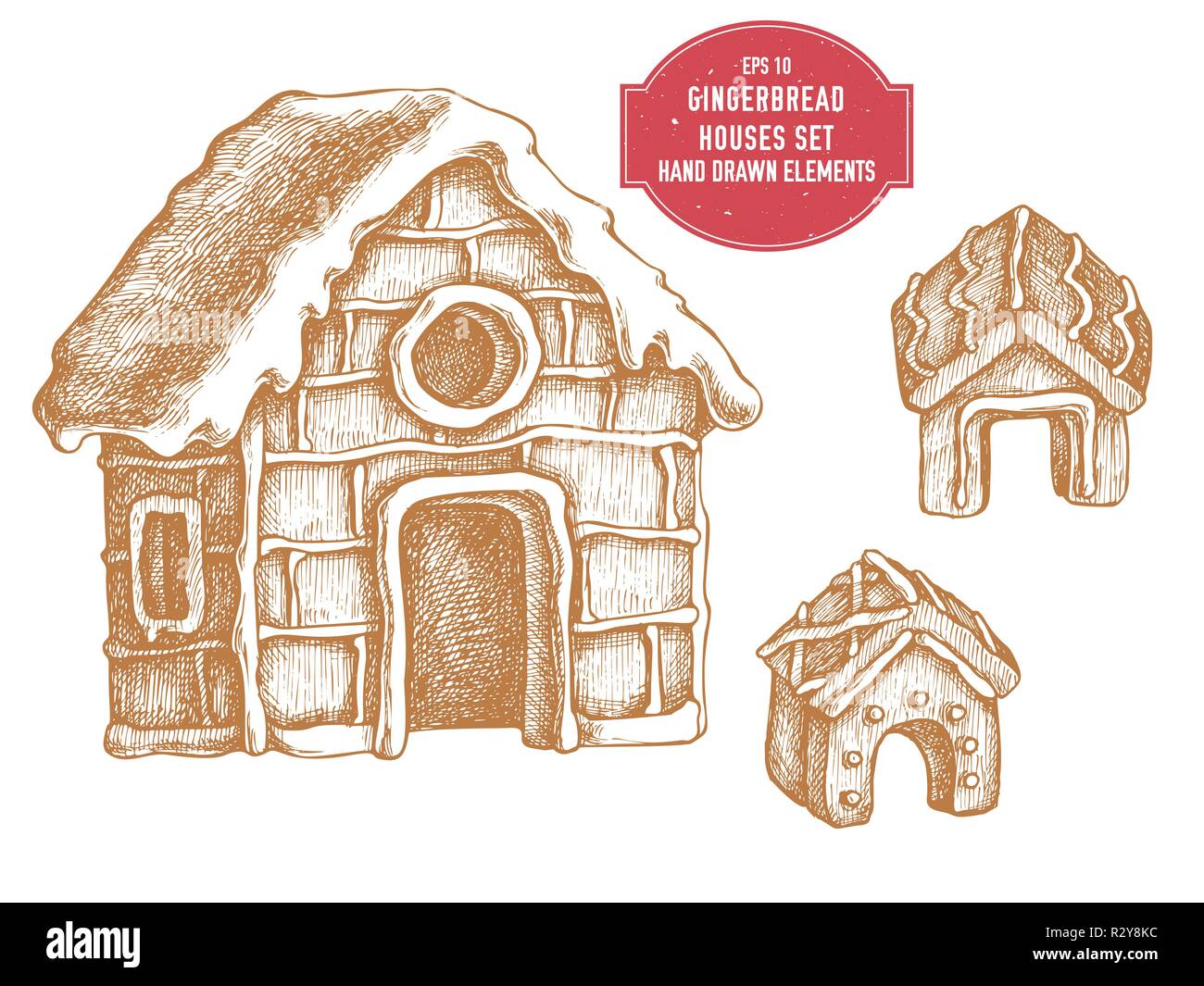 Xmas house set vintage Cut Out Stock Images & Pictures - Alamy
