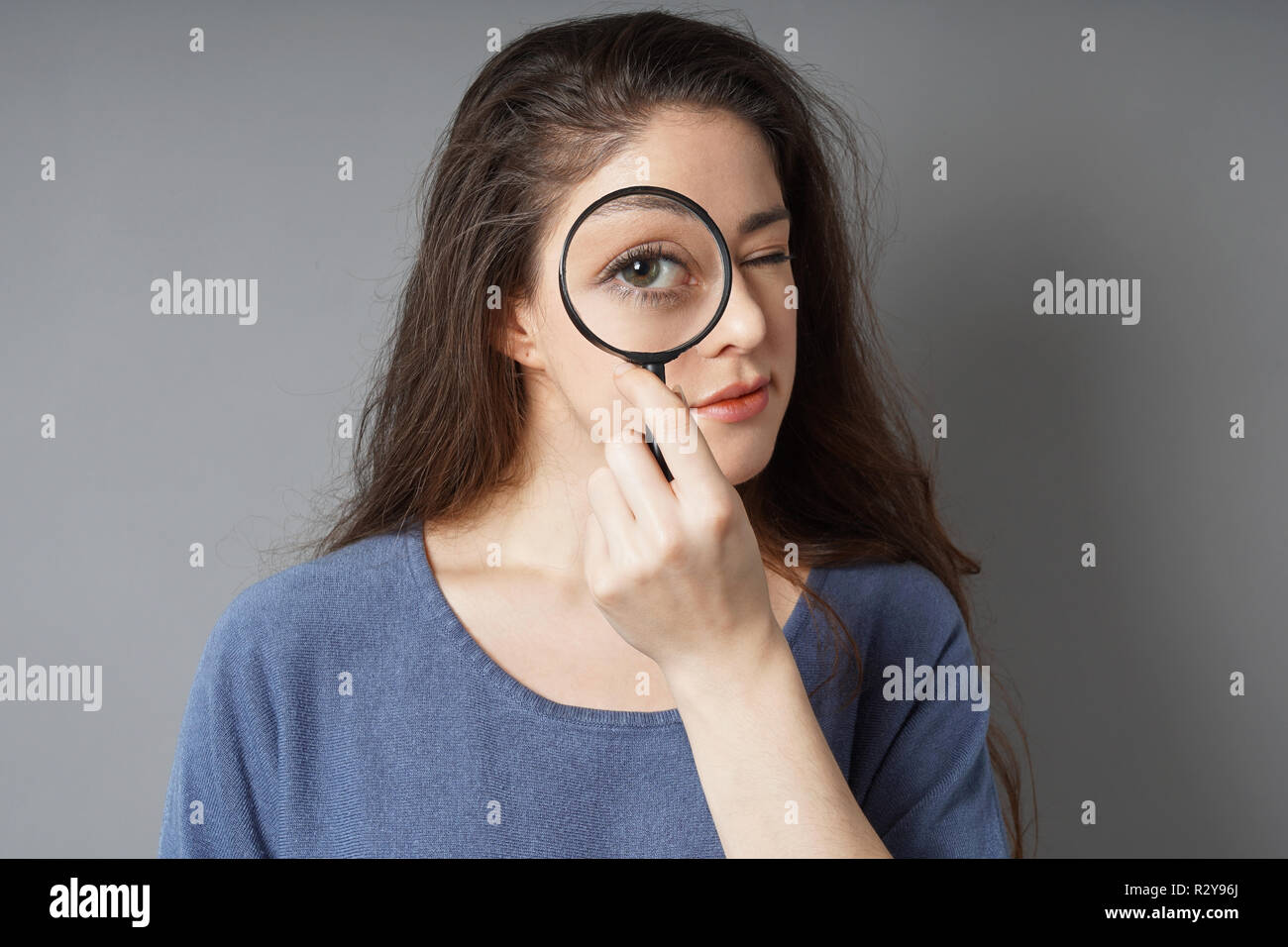 Magnifying Glass Eye Adult High Resolution Stock Photography and Images ...