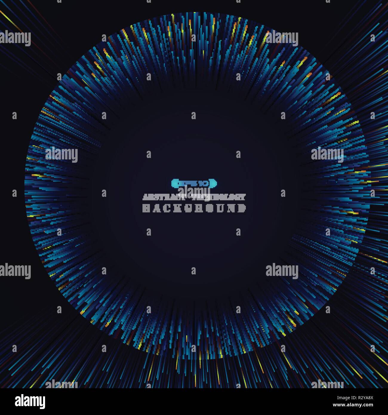 Circle abstraction of futuristic science blue orange color line pattern ...