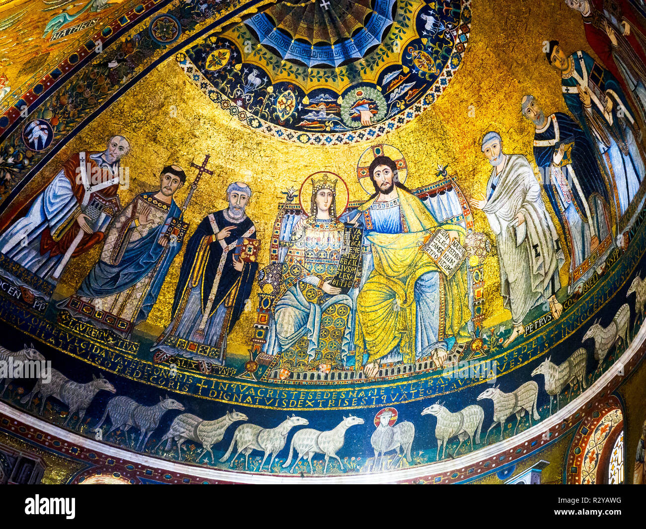 12th and 13th-century mosaics in the apse of the Basilica of Santa Maria in Trastevere - Rome ...