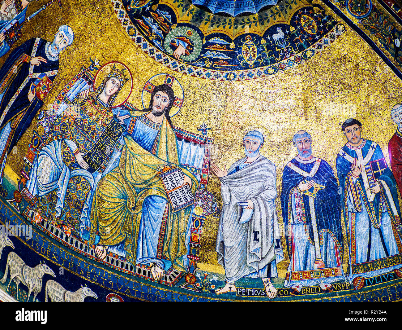 12th and 13th-century mosaics in the apse of the Basilica of Santa Maria in Trastevere - Rome ...
