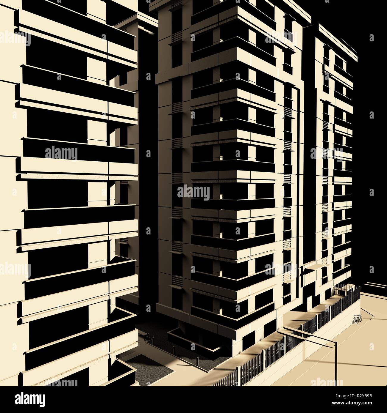 3d render of buildings exterior Stock Photo - Alamy