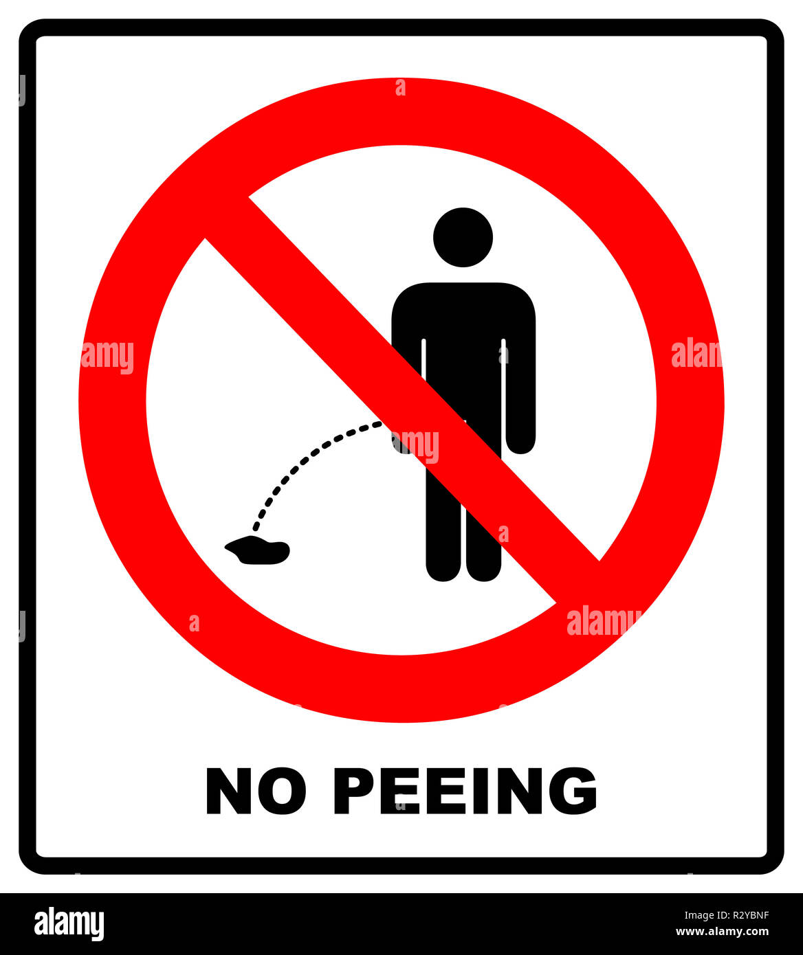 No peeing sign illustration isolated on white background. No urinating ...
