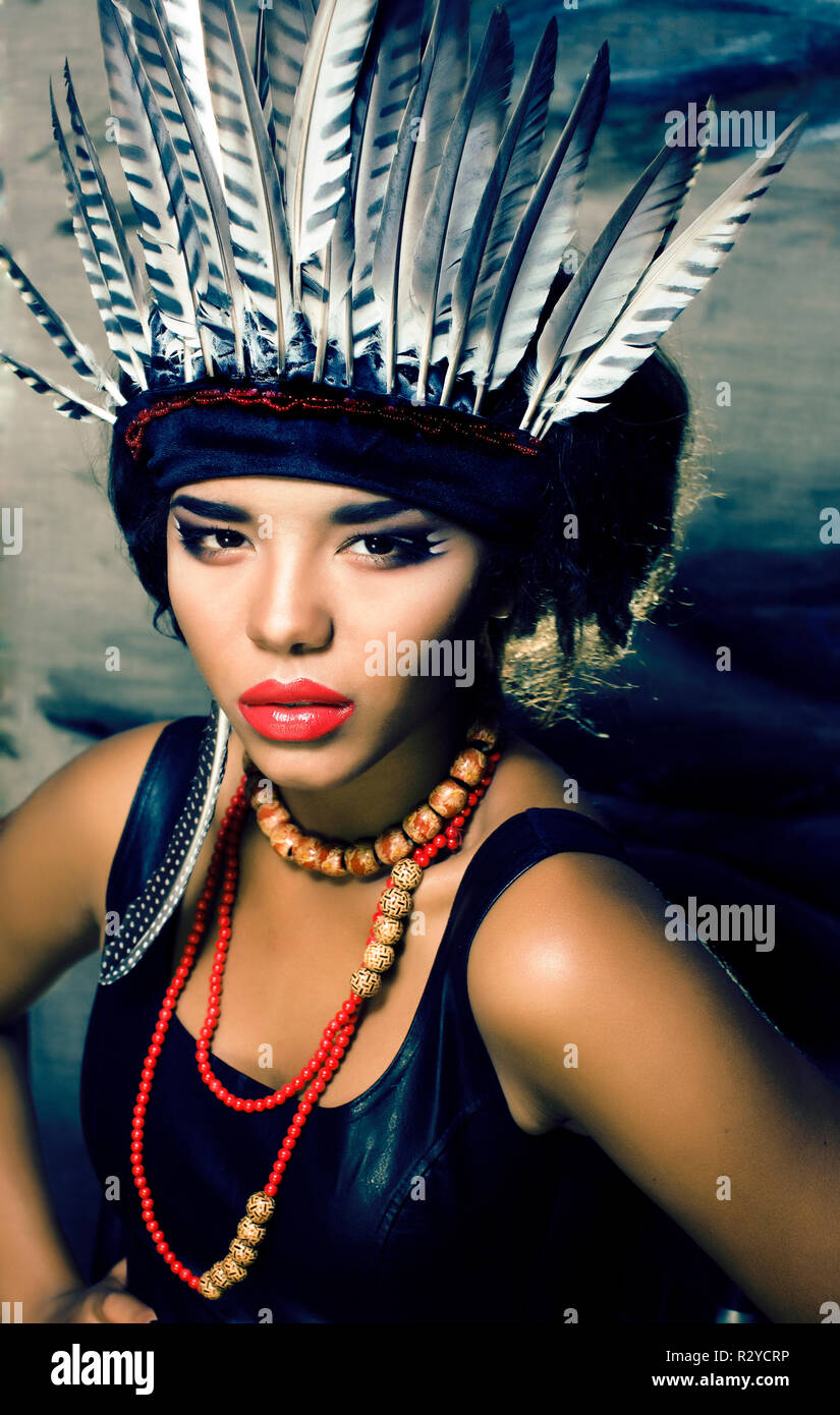 Native american halloween costume hi-res stock photography and images ...