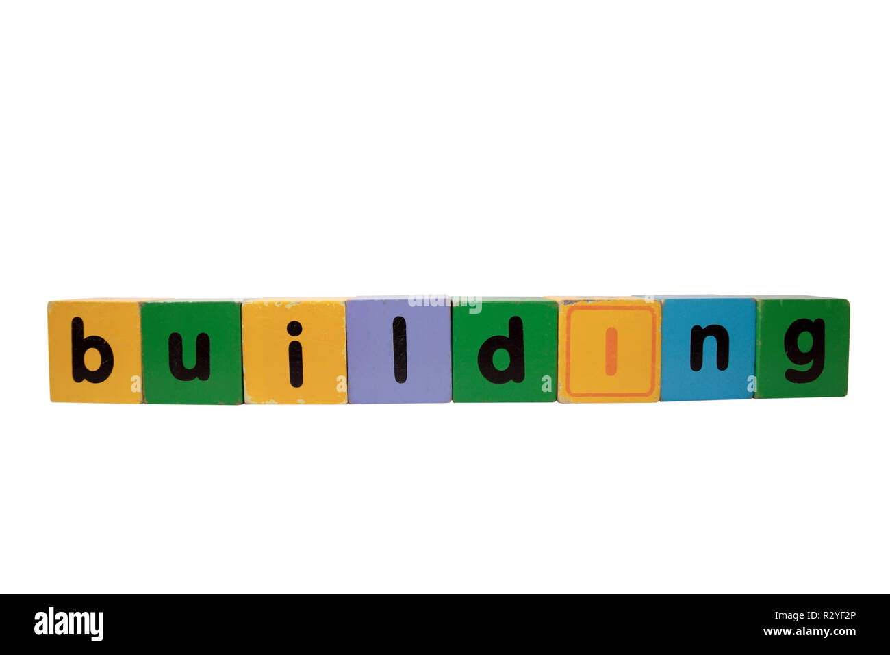 Kids playing alphabet letter blocks Cut Out Stock Images & Pictures - Alamy
