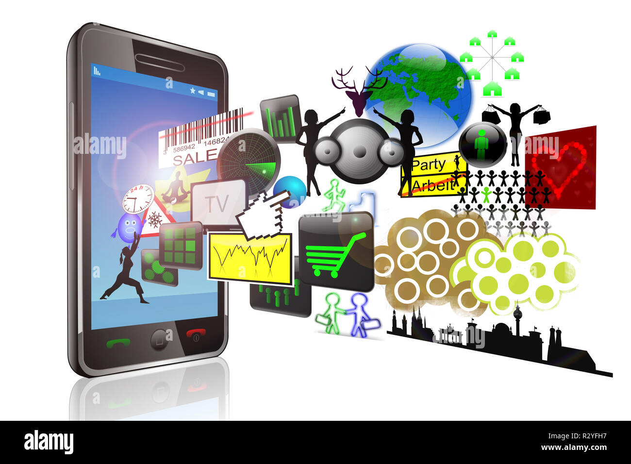 Different mobile applications hi-res stock photography and images - Alamy