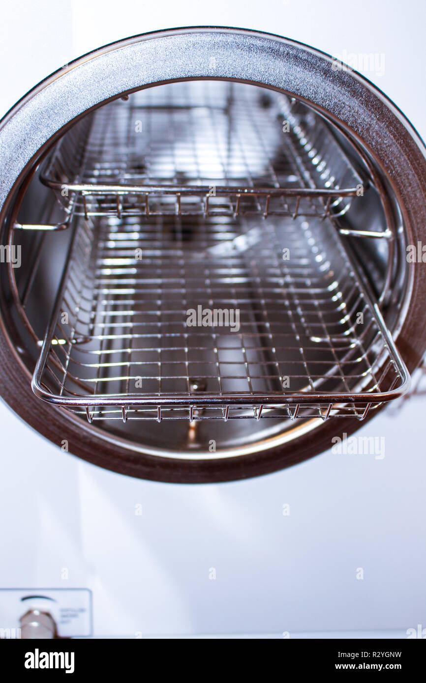 Sterilizing medical instruments in autoclave. Equipment for sterile ...