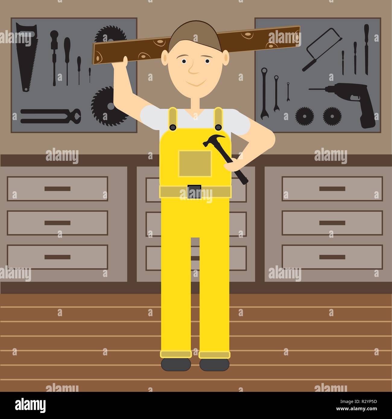 Carpenter vector illustration Stock Vector Image & Art - Alamy