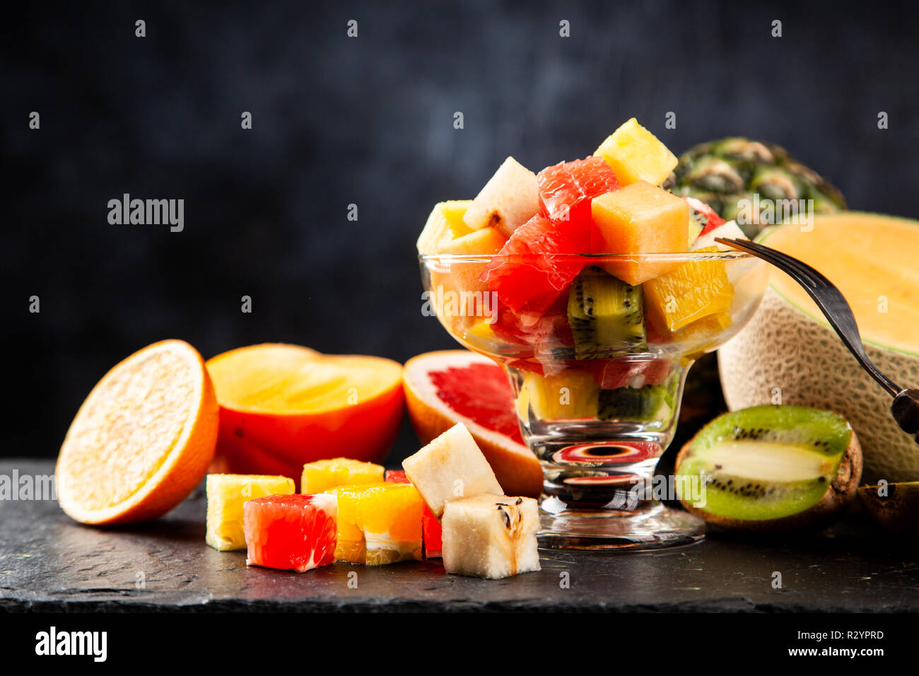 Fruit cube isolated on white background Stock Photo - Alamy