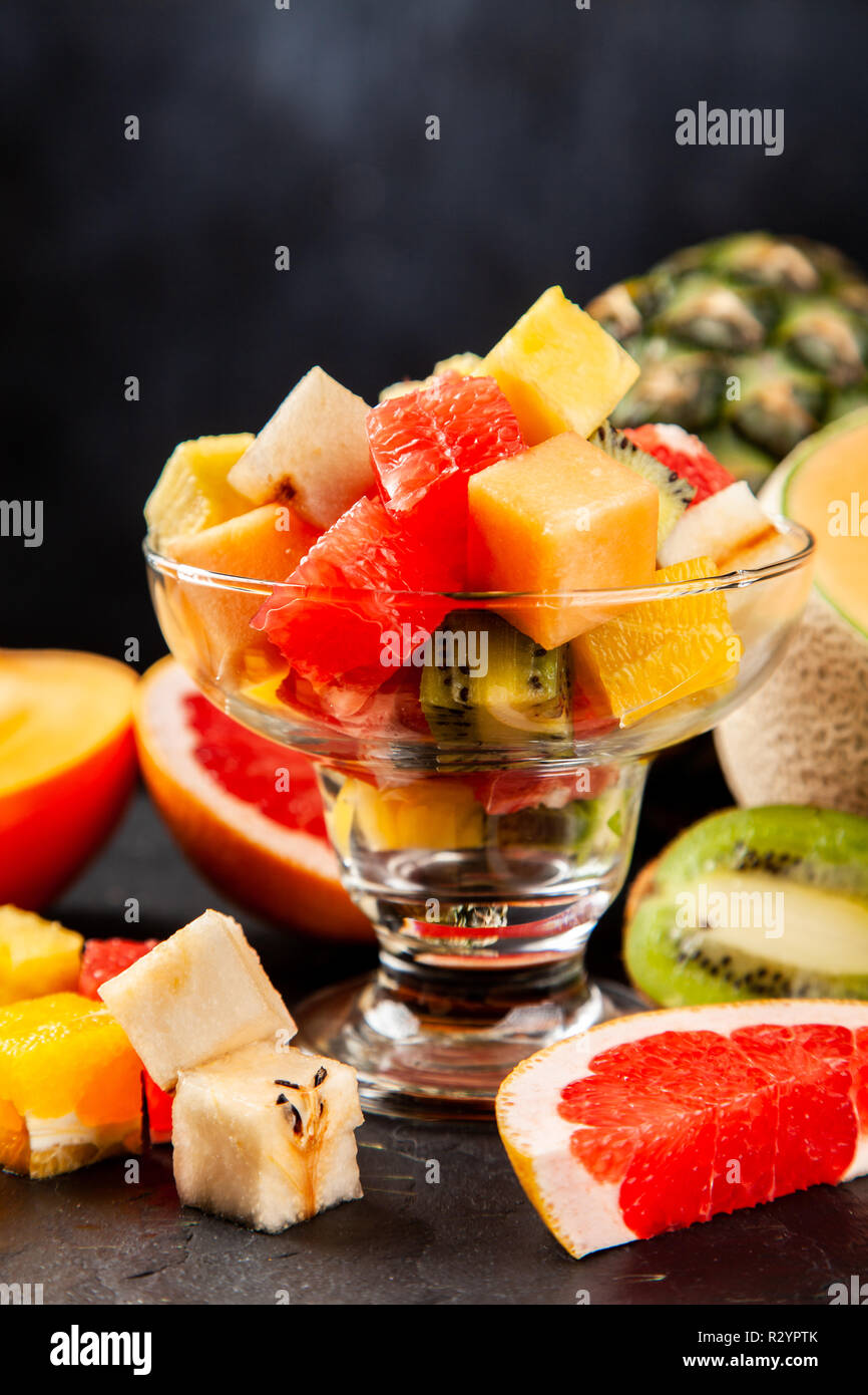 Fruit cube isolated on white background Stock Photo - Alamy