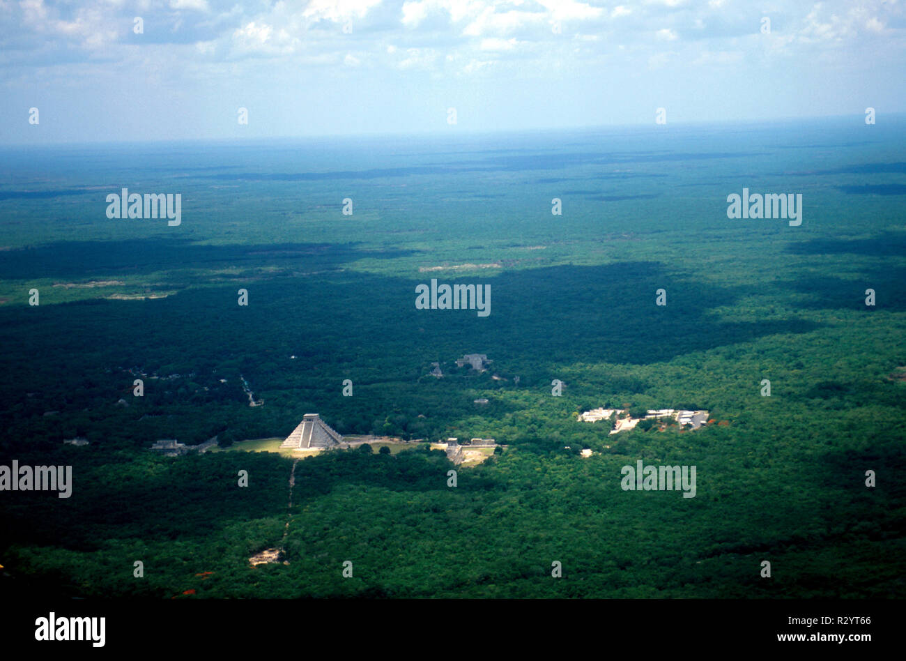 Chichen Itza aerial 1 Stock Photo - Alamy
