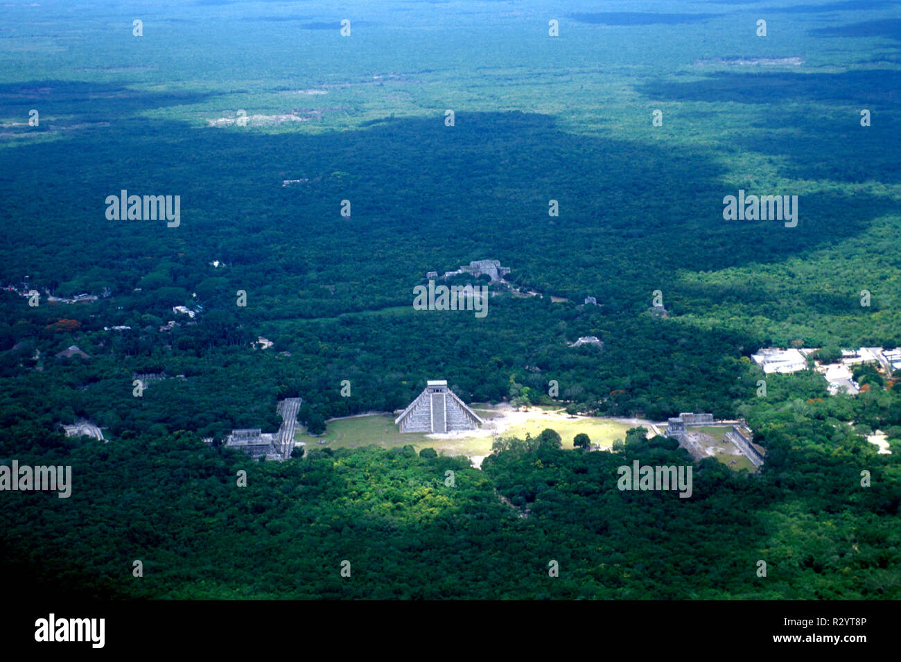 Chichen Itza aerial 2 Stock Photo - Alamy