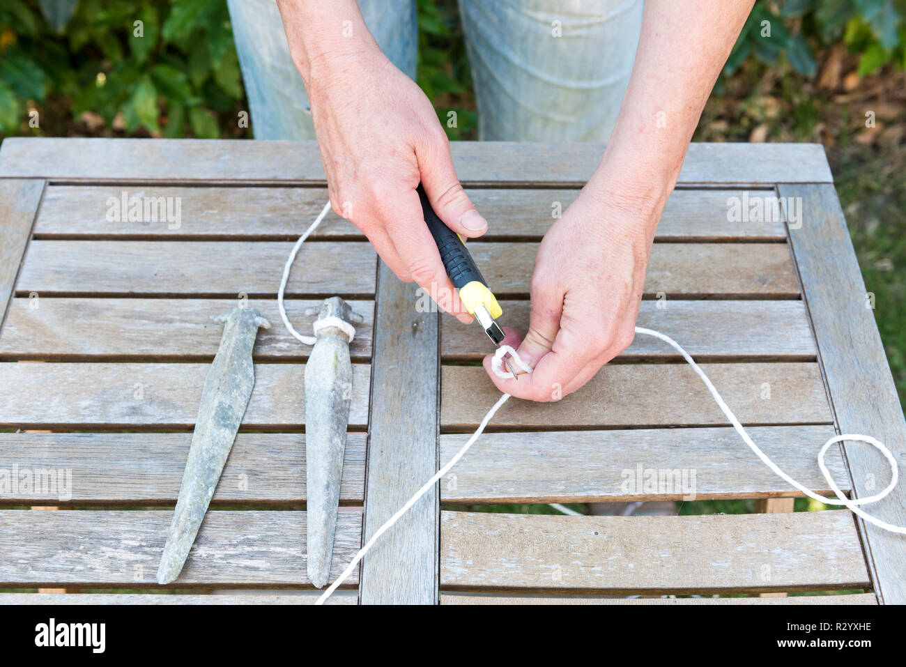 Making of a garden line Stock Photo - Alamy
