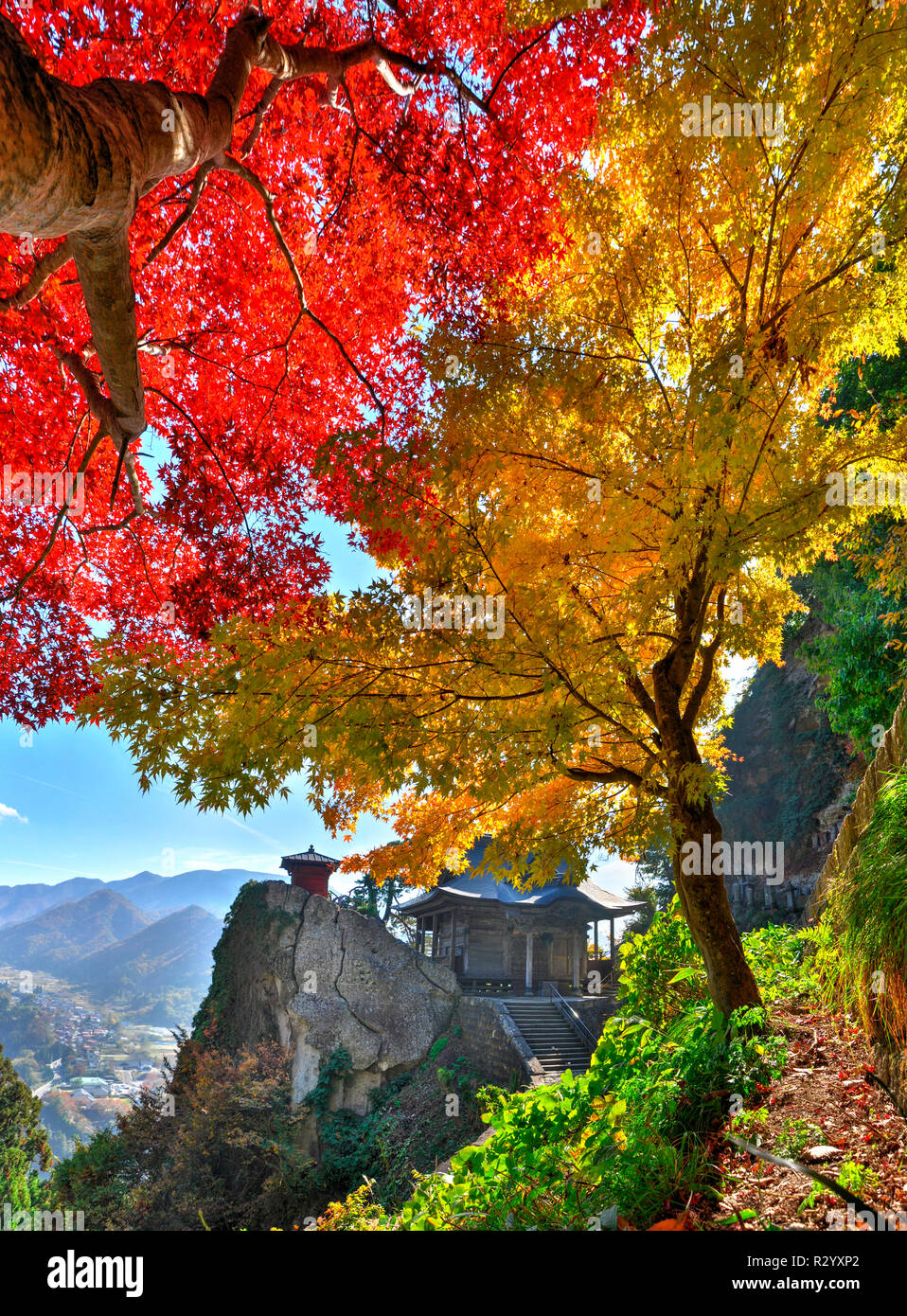 Yamadera temple in autumn at yamada ken, Japan Stock Photo - Alamy