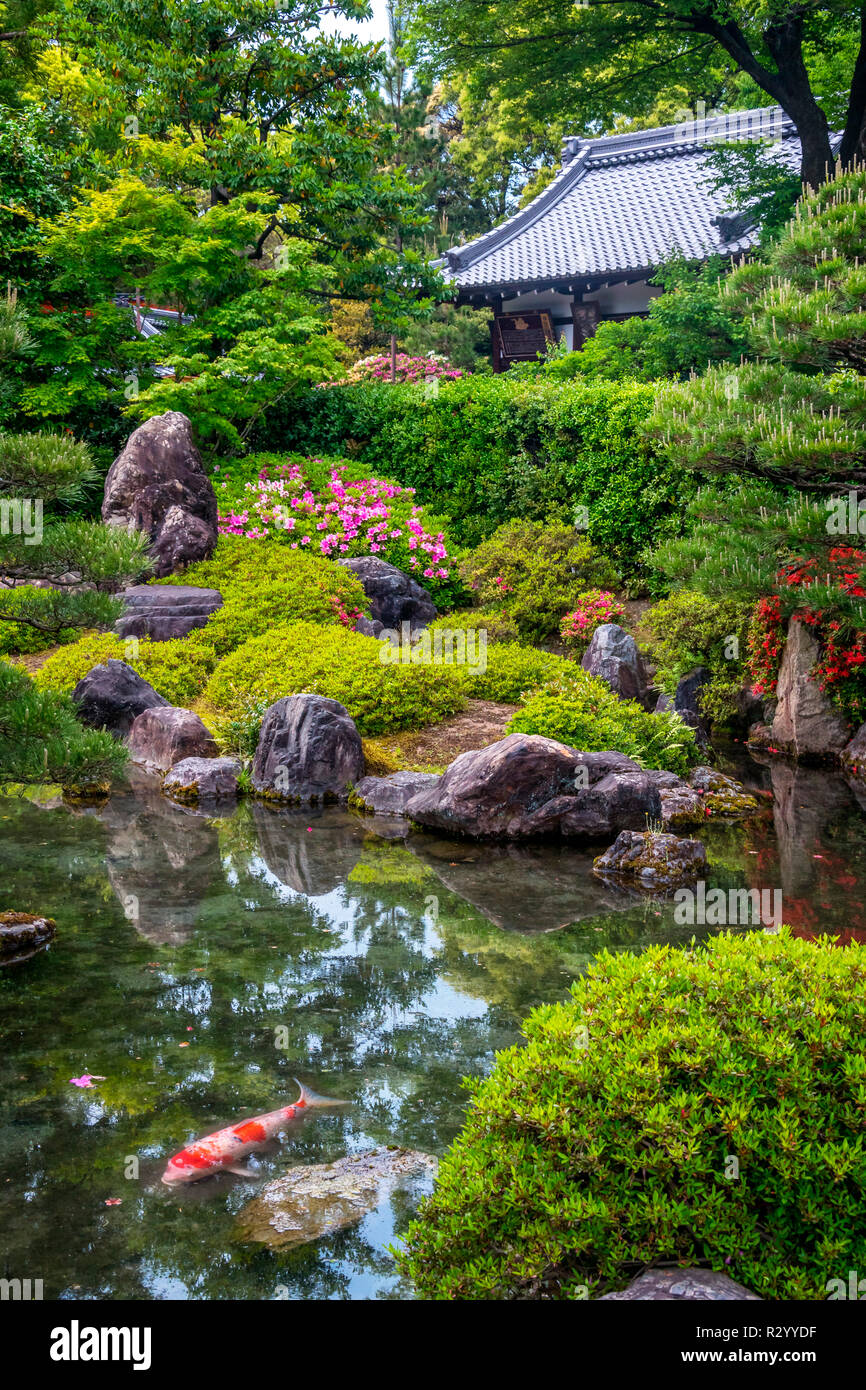 Pond at Jonangu Temple, Kyoto, Japan Stock Photo - Alamy